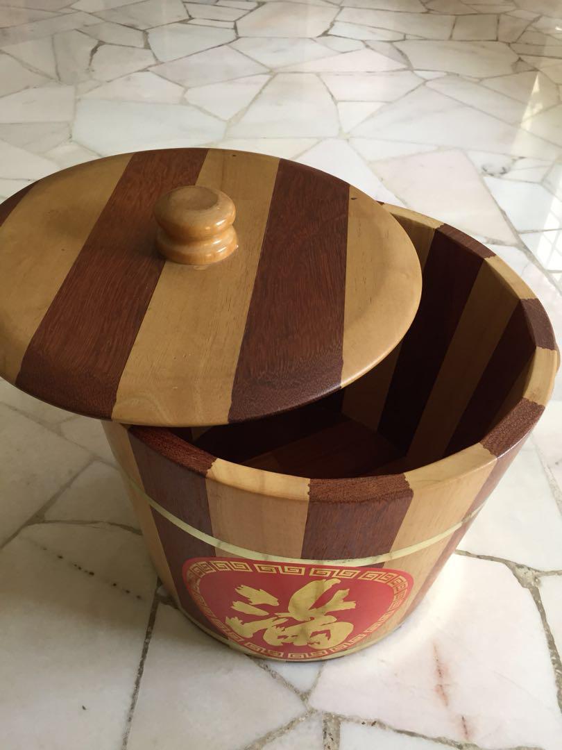 Wooden Rice Container, Furniture & Home Living, Kitchenware & Tableware ...