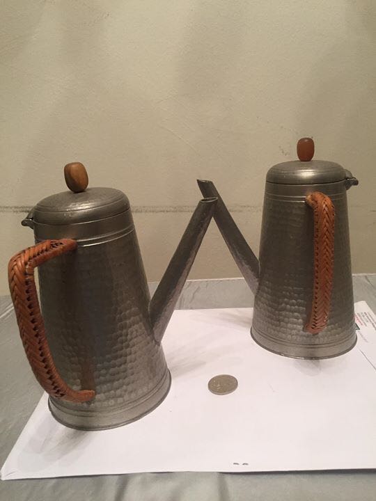A PAIR OF TEA/COFEE POT, LEFT HAND AND RIGHT HAND by MALAYAN C.T.K ...