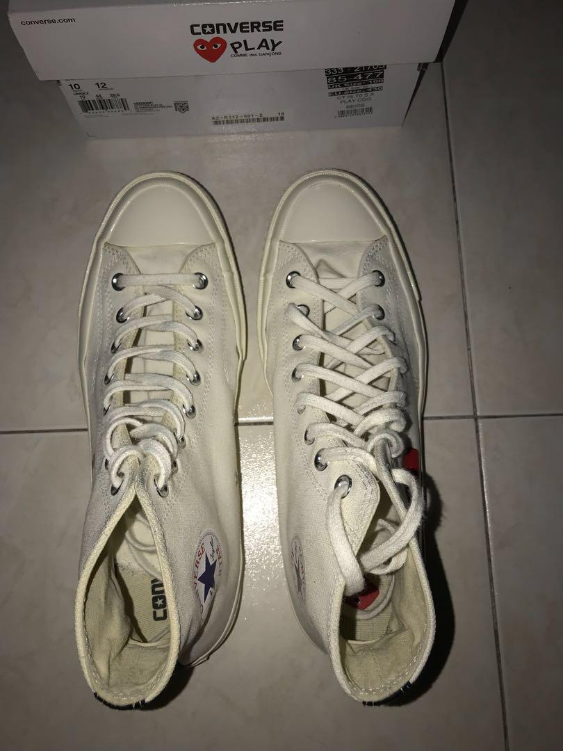 (current bid $155) CDG X Converse High Cut White, Men's Fashion ...