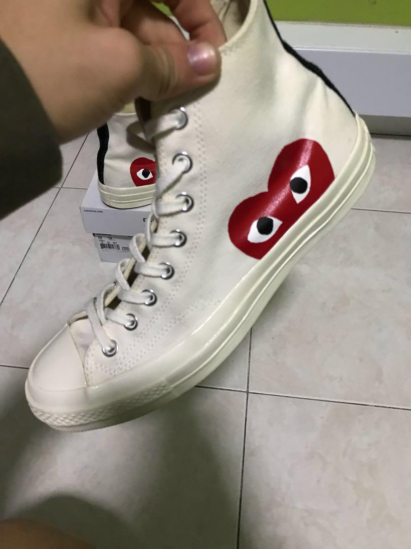 (current bid $155) CDG X Converse High Cut White, Men's Fashion ...