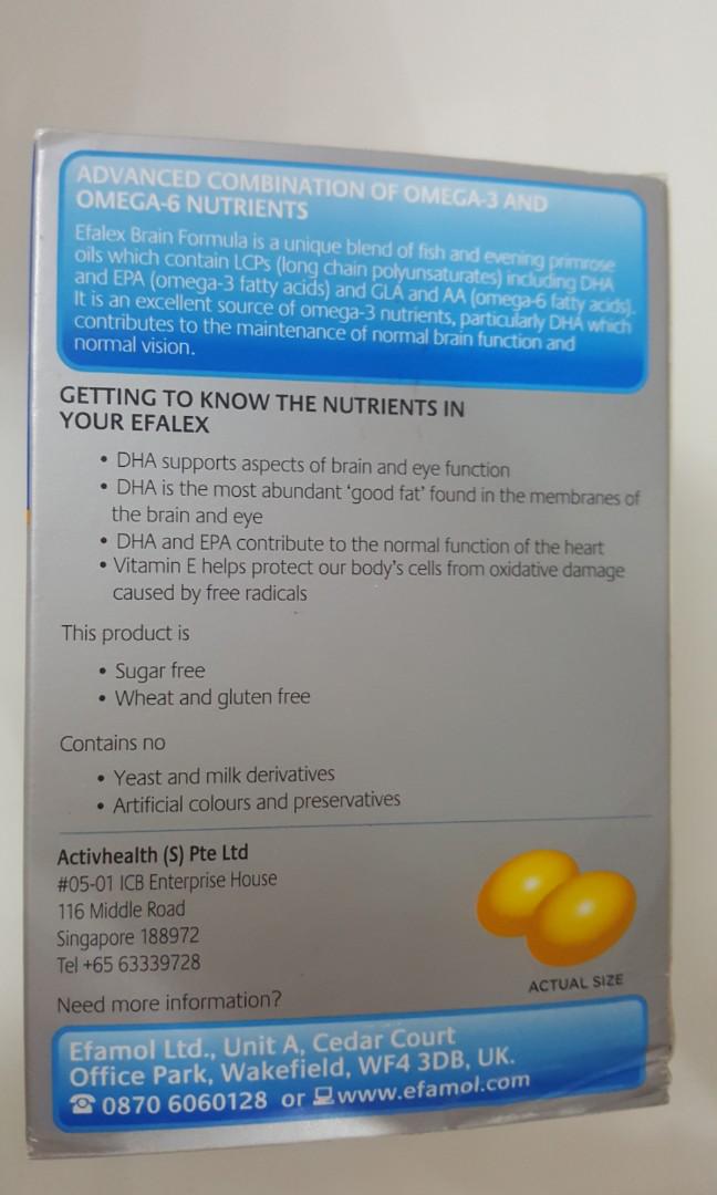Efamol/efalex brain formula/supplement/fishoil/omega/dha, Health ...