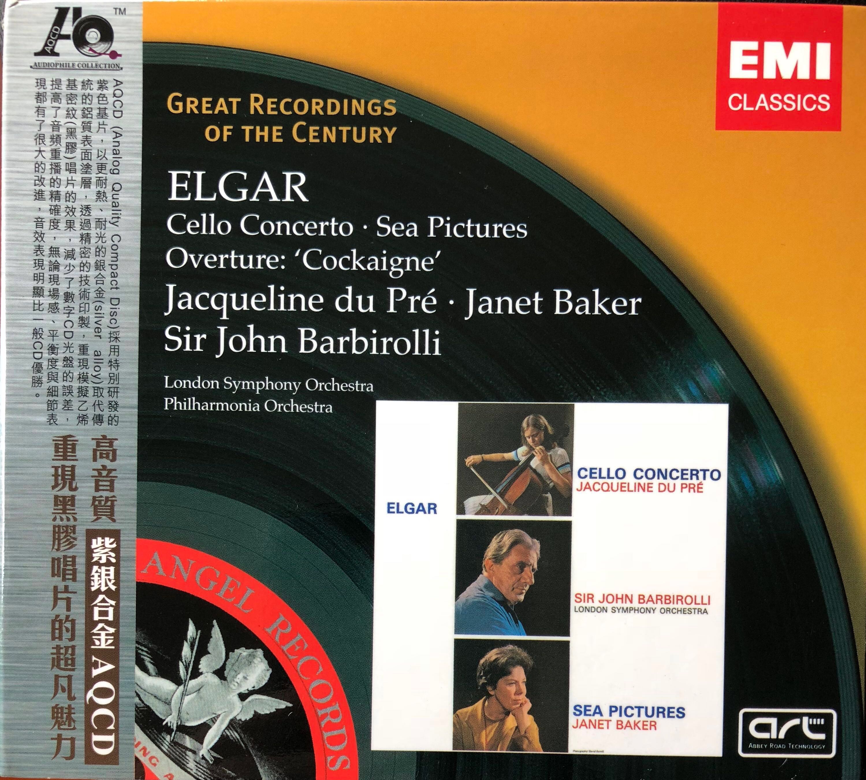 ELGAR Cello Concerto / Jacqueline du pre’ . Janet Backer . Sir John ...