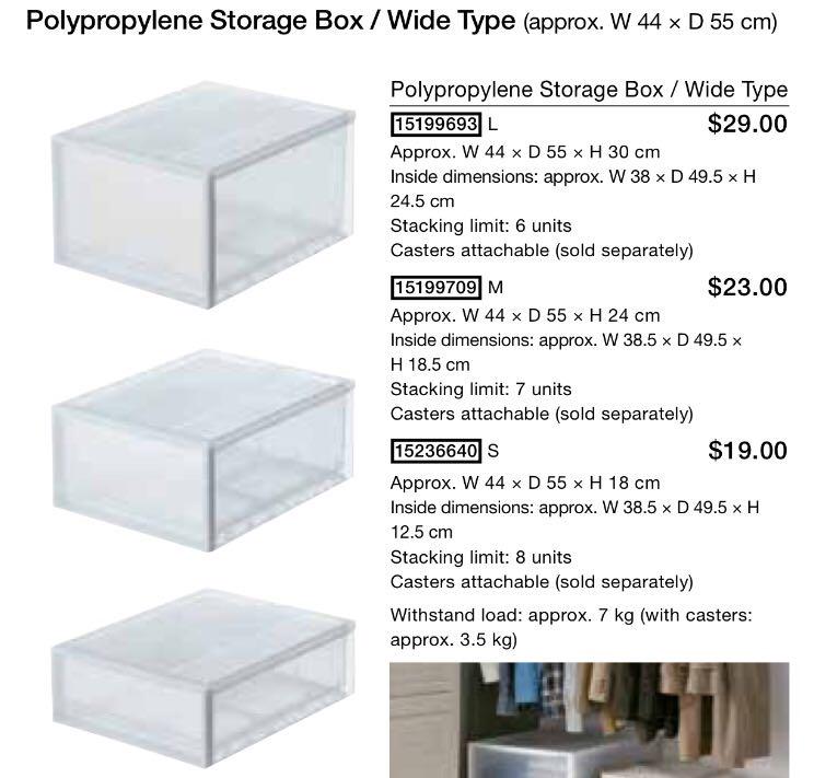 Muji stackable drawer / storage box (L), Furniture & Home Living, Home ...