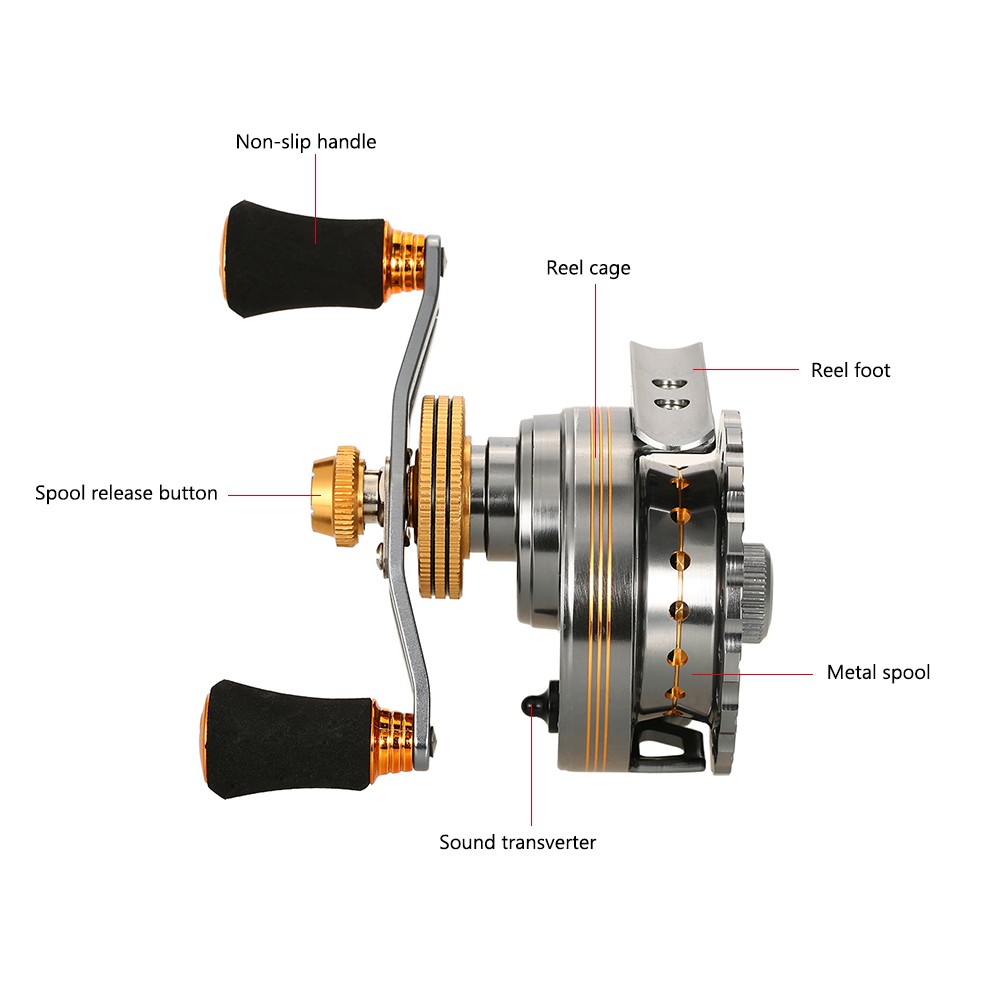 6+1BB Ball Bearings Raft Fishing Reel 4.0:1 Reel Metal Spool Reel Hnad ...
