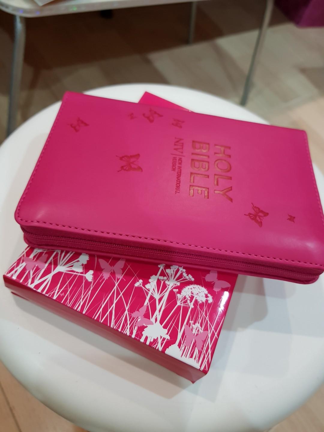 BN NIV Pocket Pink Soft-tone LeatherLike Gift Holy Bible with Zip ...