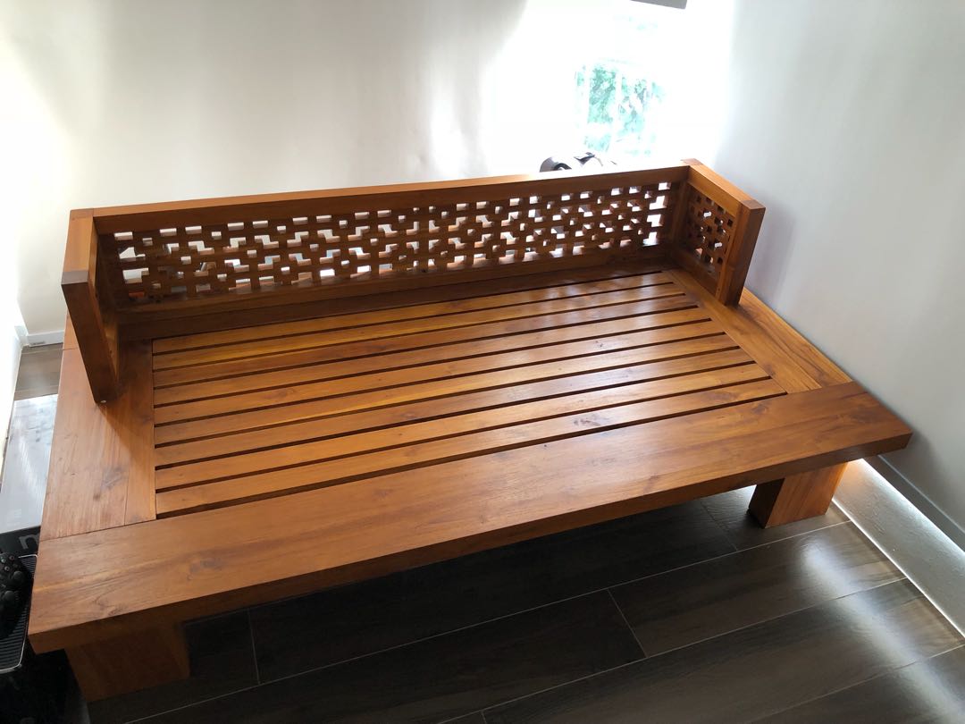 John Erdos Teak Solid Hardwood Daybed, Furniture & Home Living ...