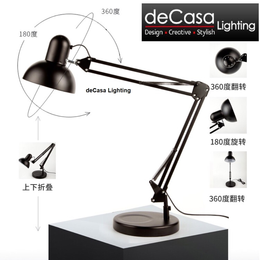 Modern Table Lamp Desk Study Lamp CLIP TABLE LAMP CLAMP TYPE, Furniture ...