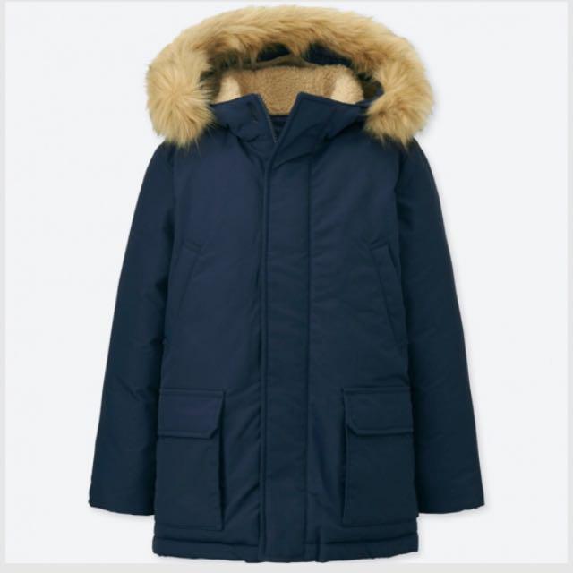 Uniqlo Boy’s warm lined jacket in Navy, Babies & Kids, Babies & Kids ...