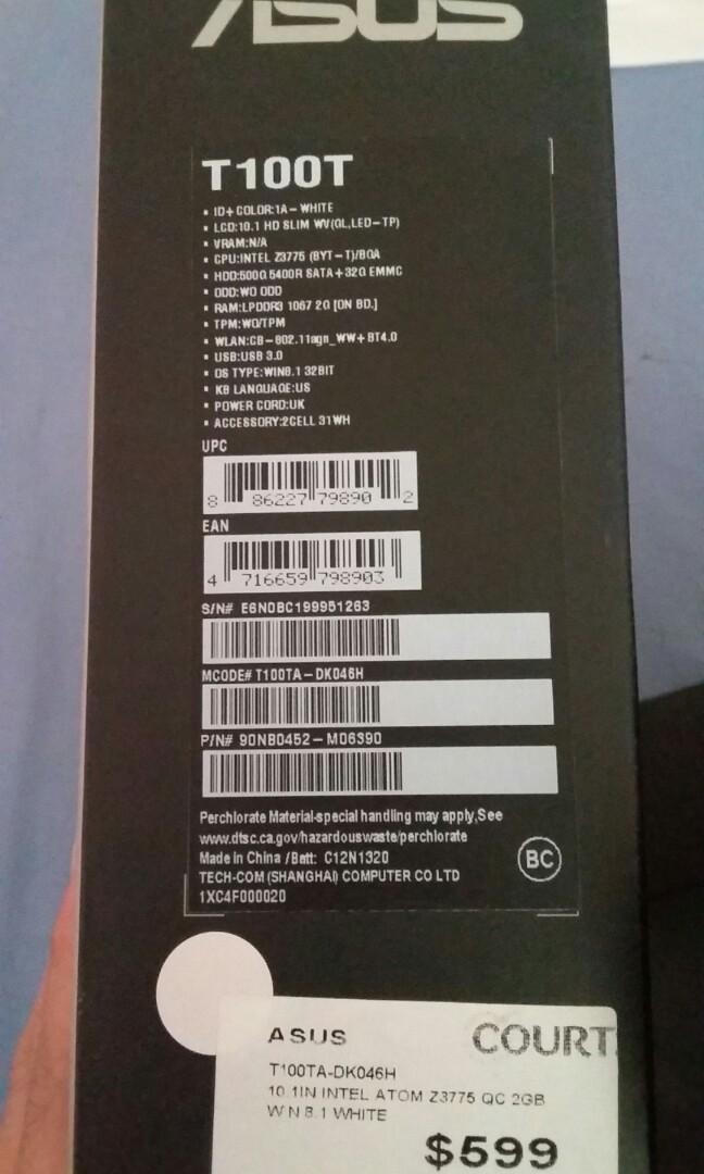 Asus T100 with FREE carrying case, Computers & Tech, Parts ...
