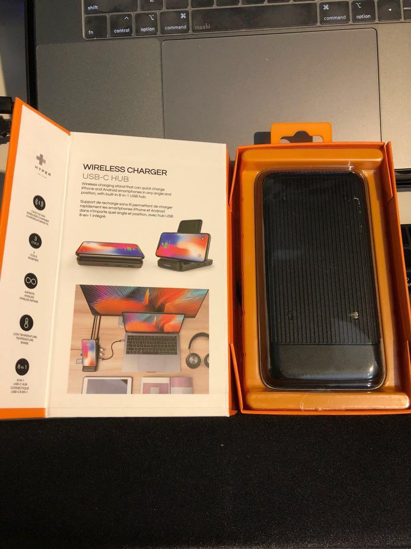 HyperDrive Wireless Charger USB-C Hub, 手提電話, 電話及其他裝置配件, 充電器及電線 - Carousell