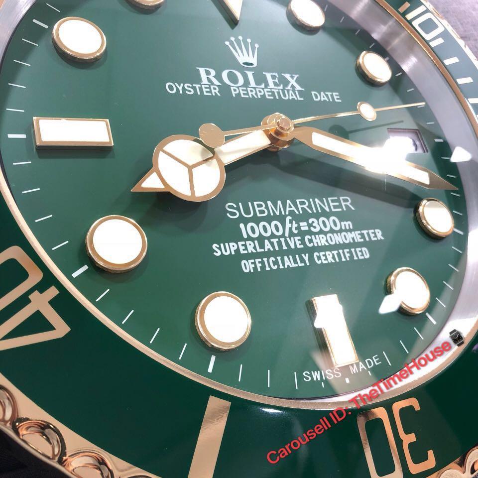 Rolex Submariner Hulk Half Gold Wall Clock, Furniture & Home Living ...
