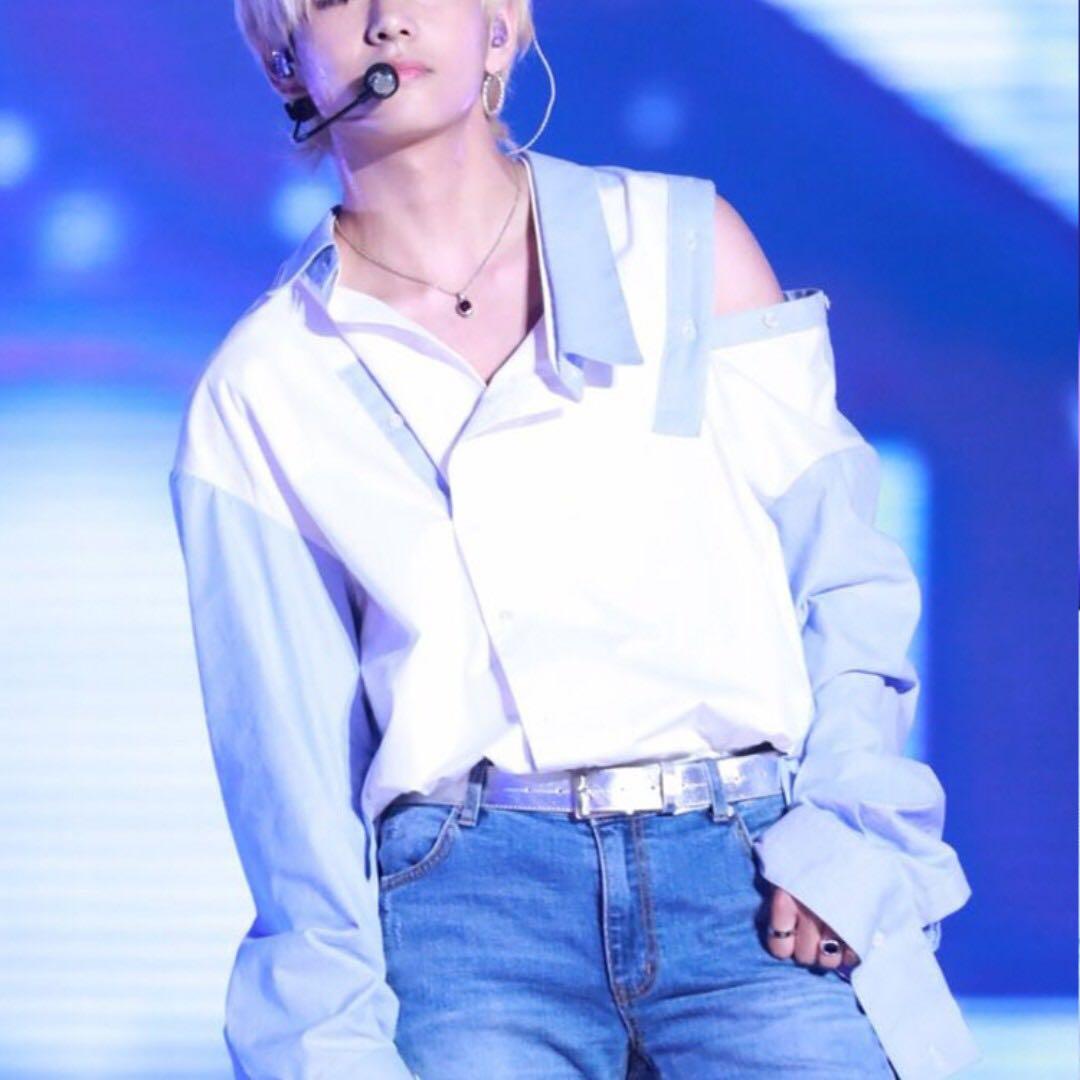 [ PO ] 2018 BTS V / Taehyung Stage Inspired Blue White Open Shoulder ...