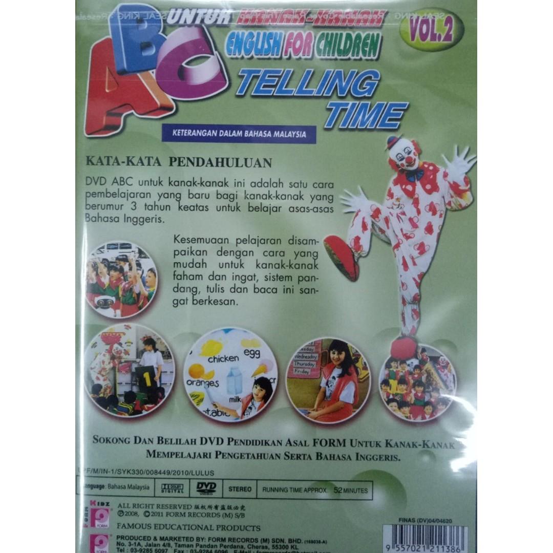 ABC English For Children Telling Time Untuk Kanak-kanak Vol.2 DVD ...