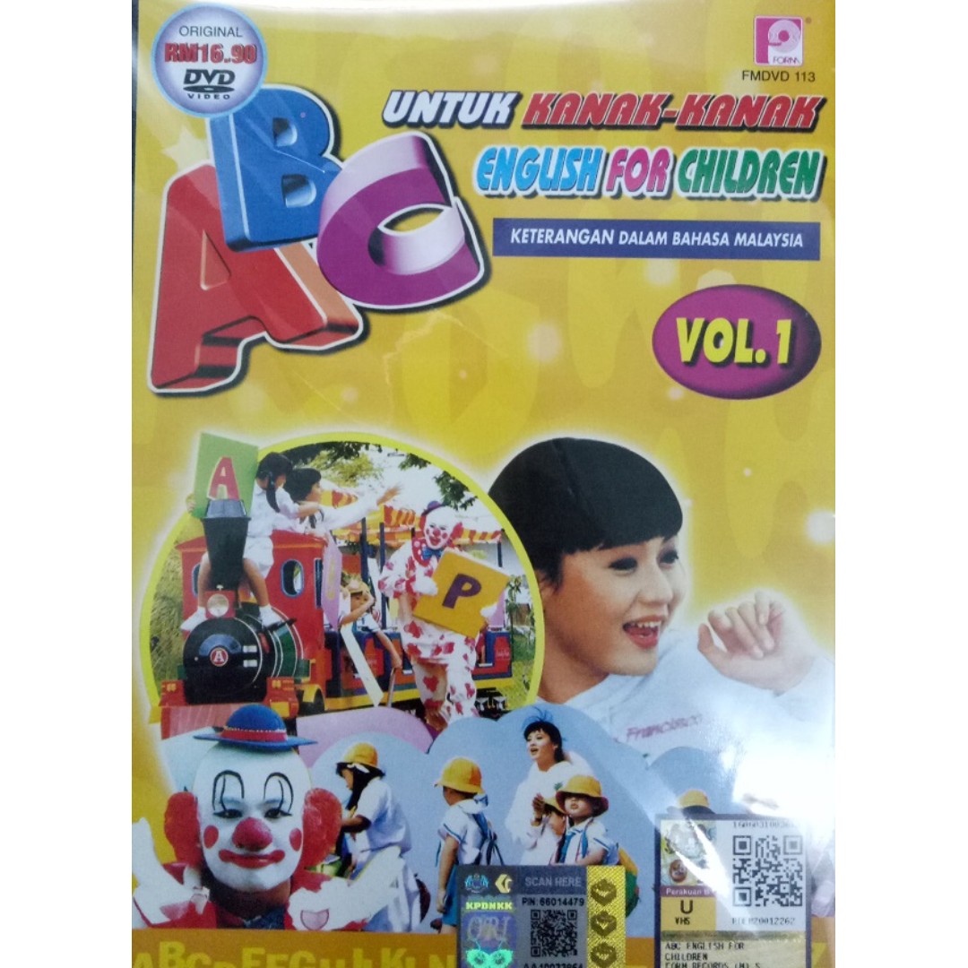 ABC English For Children Untuk Kanak-kanak Vol.1 DVD, Hobbies & Toys ...