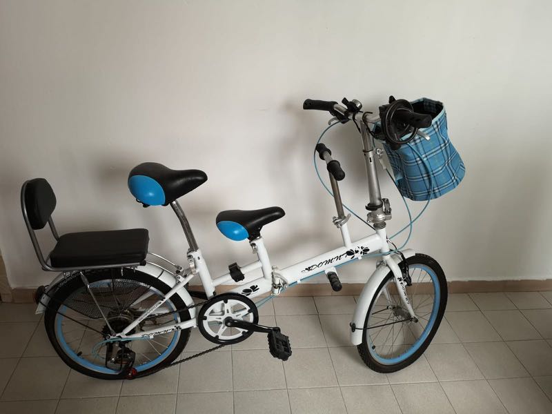 Foldable Bicycle with 2 child seat (front & back seat), Sports ...