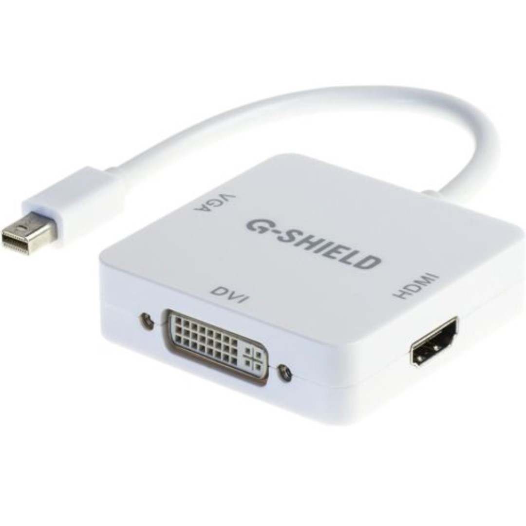 G-Shield Thunderbolt Adapter [1080p] 3-in-1 Mini DisplayPort to HDMI ...