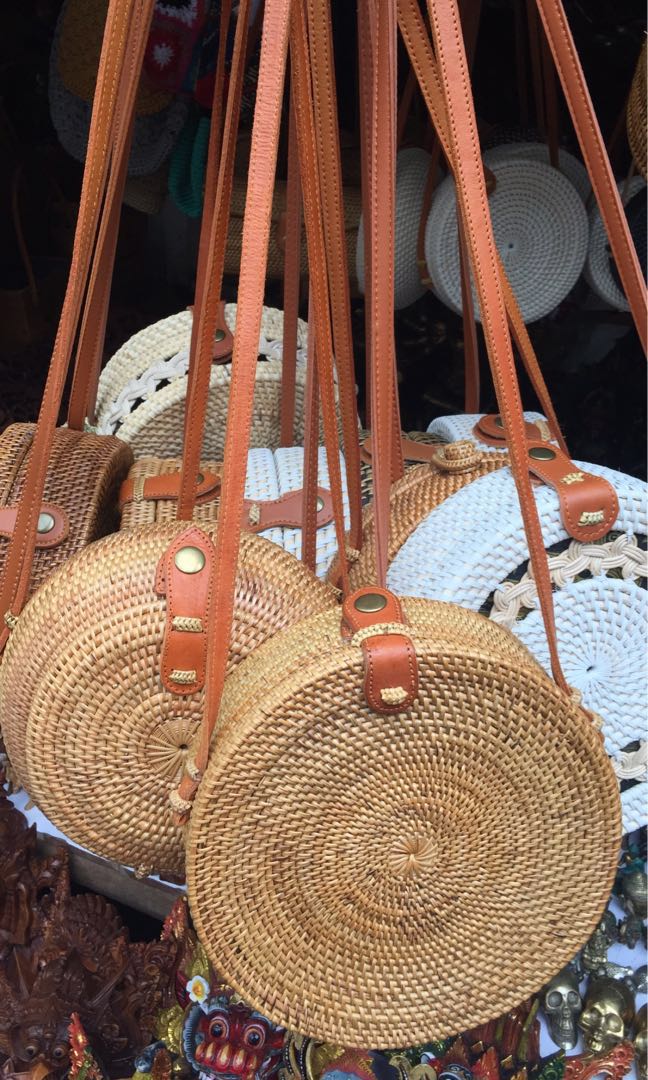 Round Rattan Bag from Bali, Women's Fashion, Bags & Wallets, Beach Bags ...