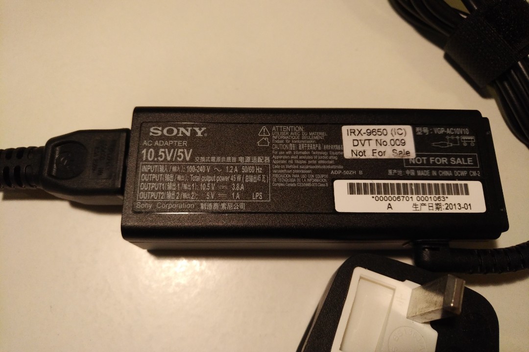 Sony VAIO AC Adapter 10.5V/5V, Computers & Tech, Parts & Accessories ...