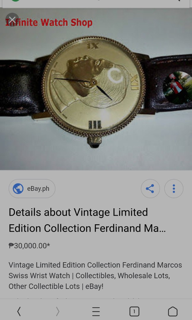 vintage ferdinand marcos comemoratory gold watch, Women's Fashion ...