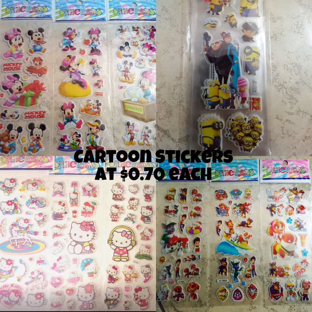 Cartoon Stickers | Hello Kitty, Paw Patrol, Mickey Mouse and Minions ...