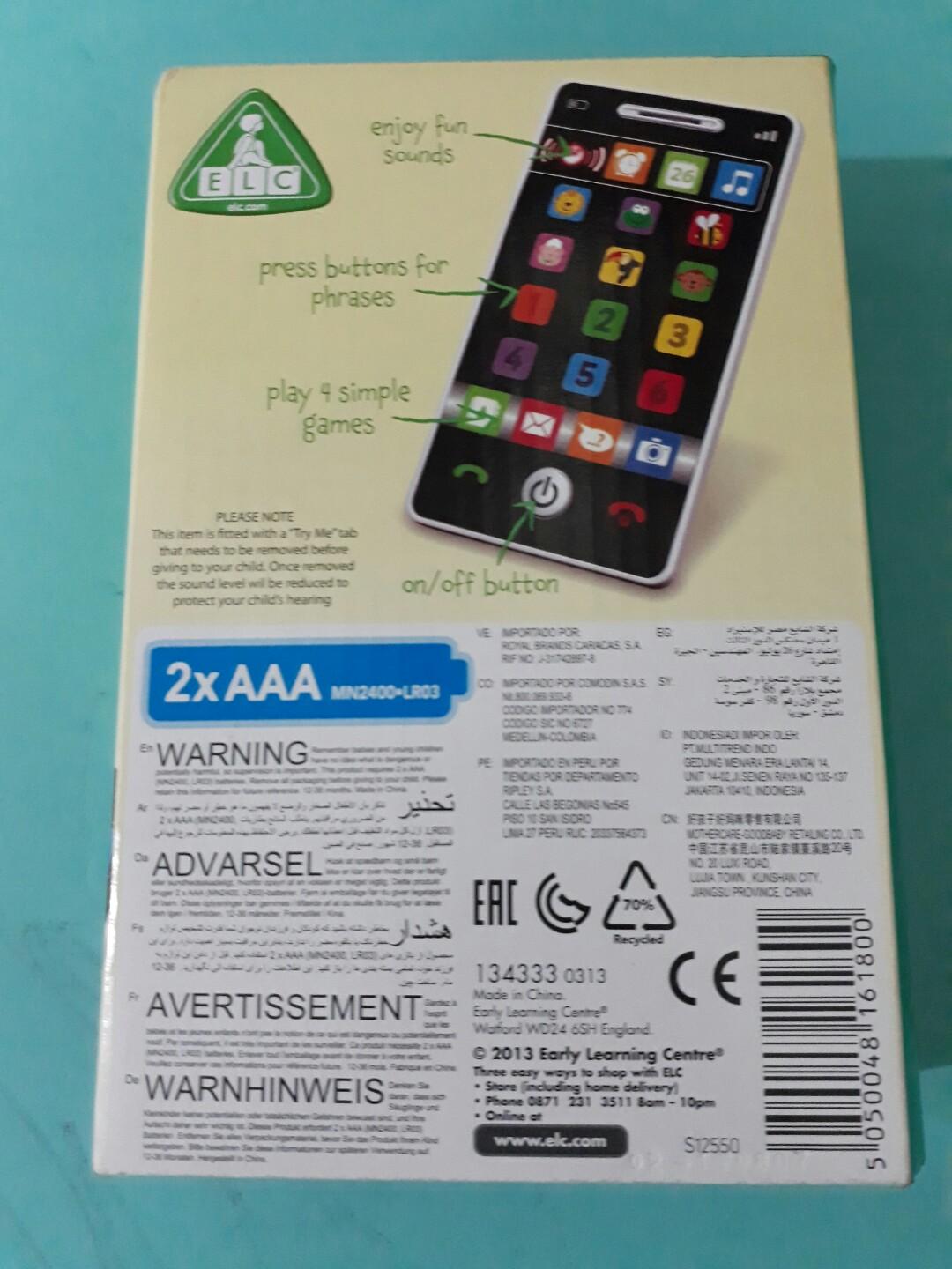 ELC Little Learning Toy Phone, Babies & Kids, Infant Playtime on Carousell