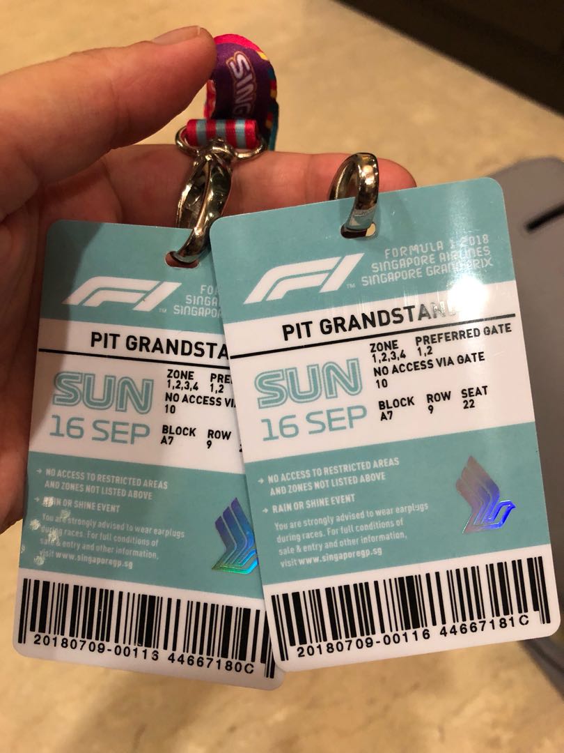 F1 pit grandstand tickets, Tickets & Vouchers, Event Tickets on Carousell