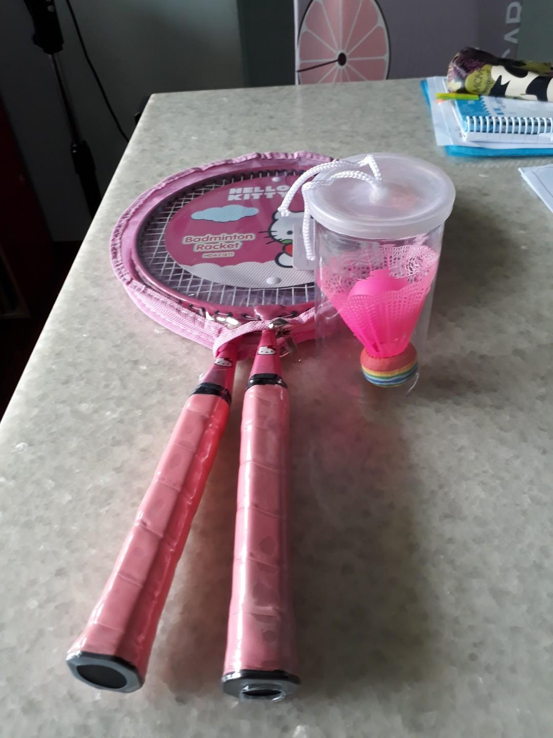 Hello Kitty badminton rackets & ball/shuttlecock, Sports Equipment ...