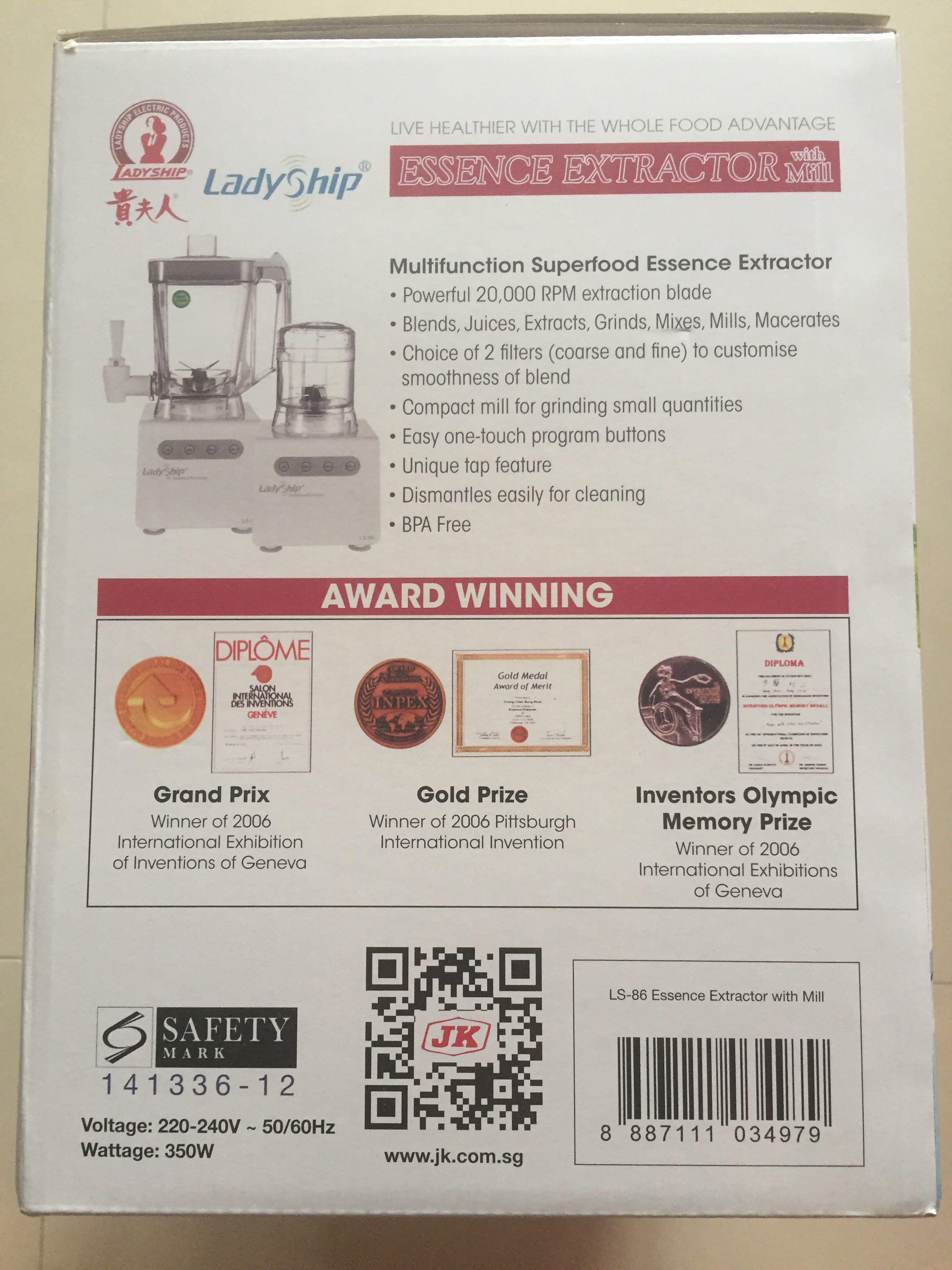 Ladyship Essence Extractor with mill, TV & Home Appliances, Kitchen ...