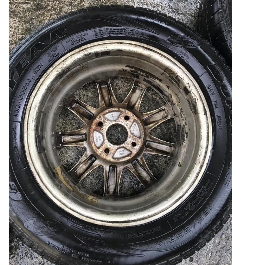 Mitsubishi Lancer 2000 Stock 14s Rims, Car Parts & Accessories on Carousell