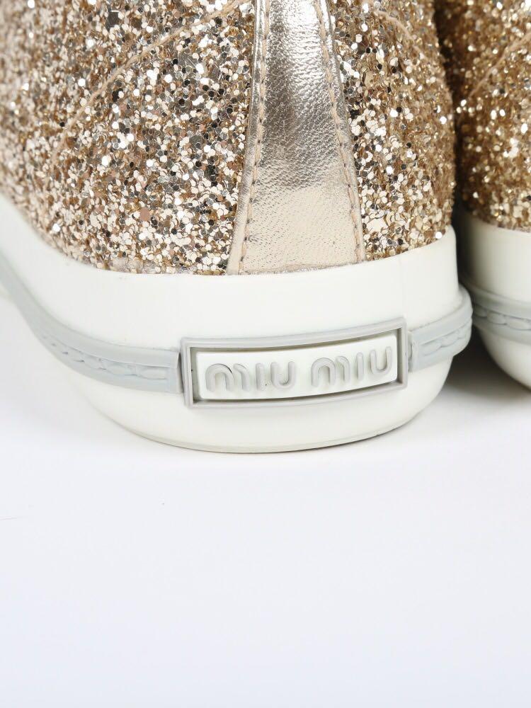 Miu Miu Glitter Sneakers Luxury Sneakers And Footwear On Carousell