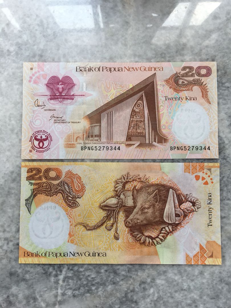 PNG 20 Kina commemorative banknote, Hobbies & Toys, Collectibles ...