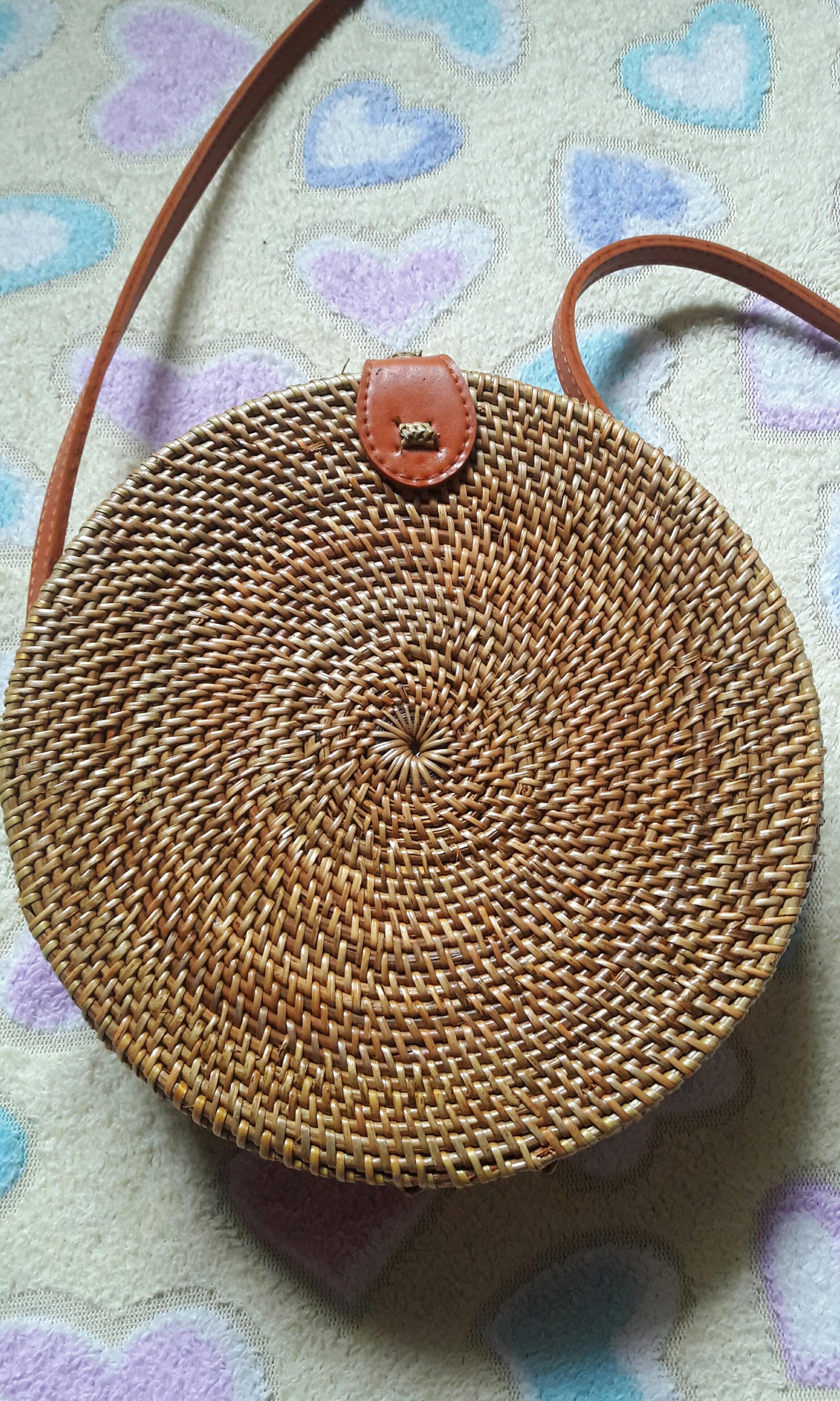 Round Rattan Bali Bag, Women's Fashion, Bags & Wallets, Beach Bags on ...