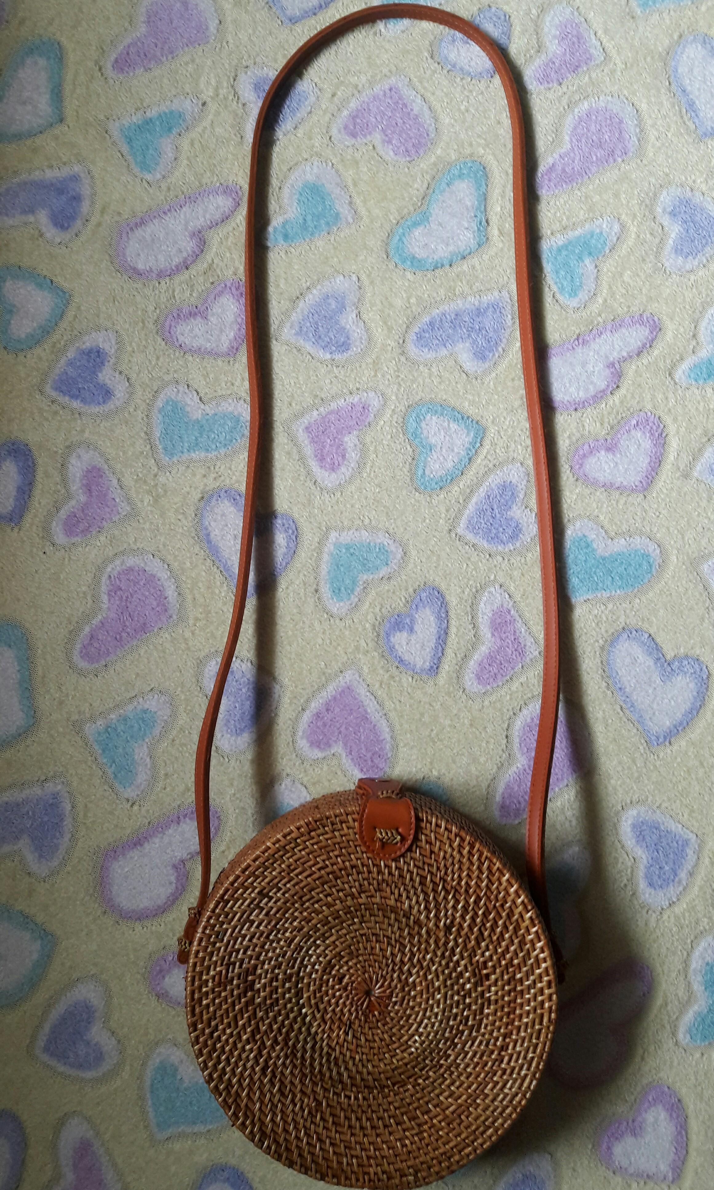 Round Rattan Bali Bag, Women's Fashion, Bags & Wallets, Beach Bags on ...