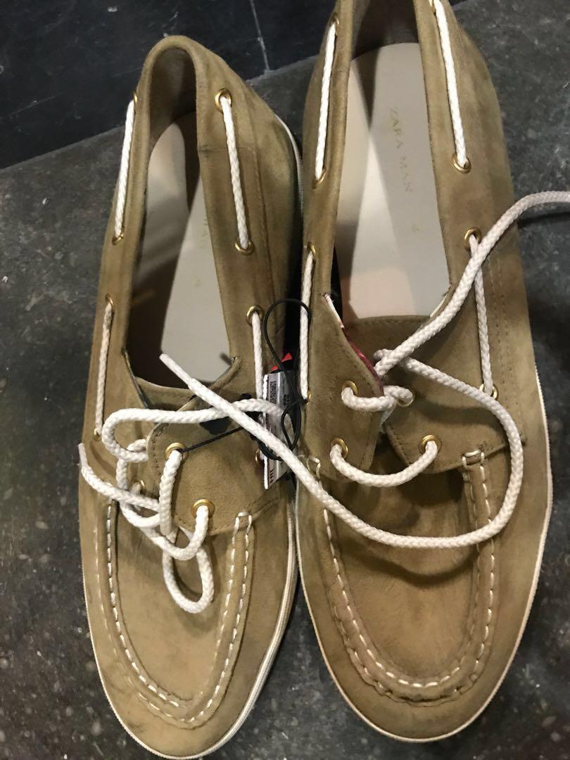 Zara Man boat shoes, Fesyen Pria, Sepatu , Sandal di Carousell