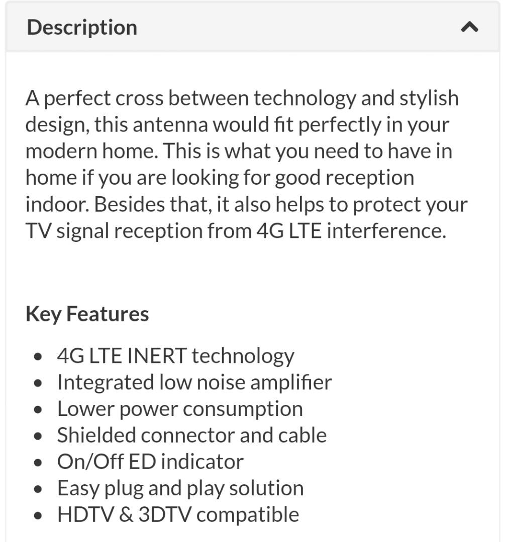Funke DSC250 4G LTE Active Indoor Antenna for Digital TV, TV & Home ...