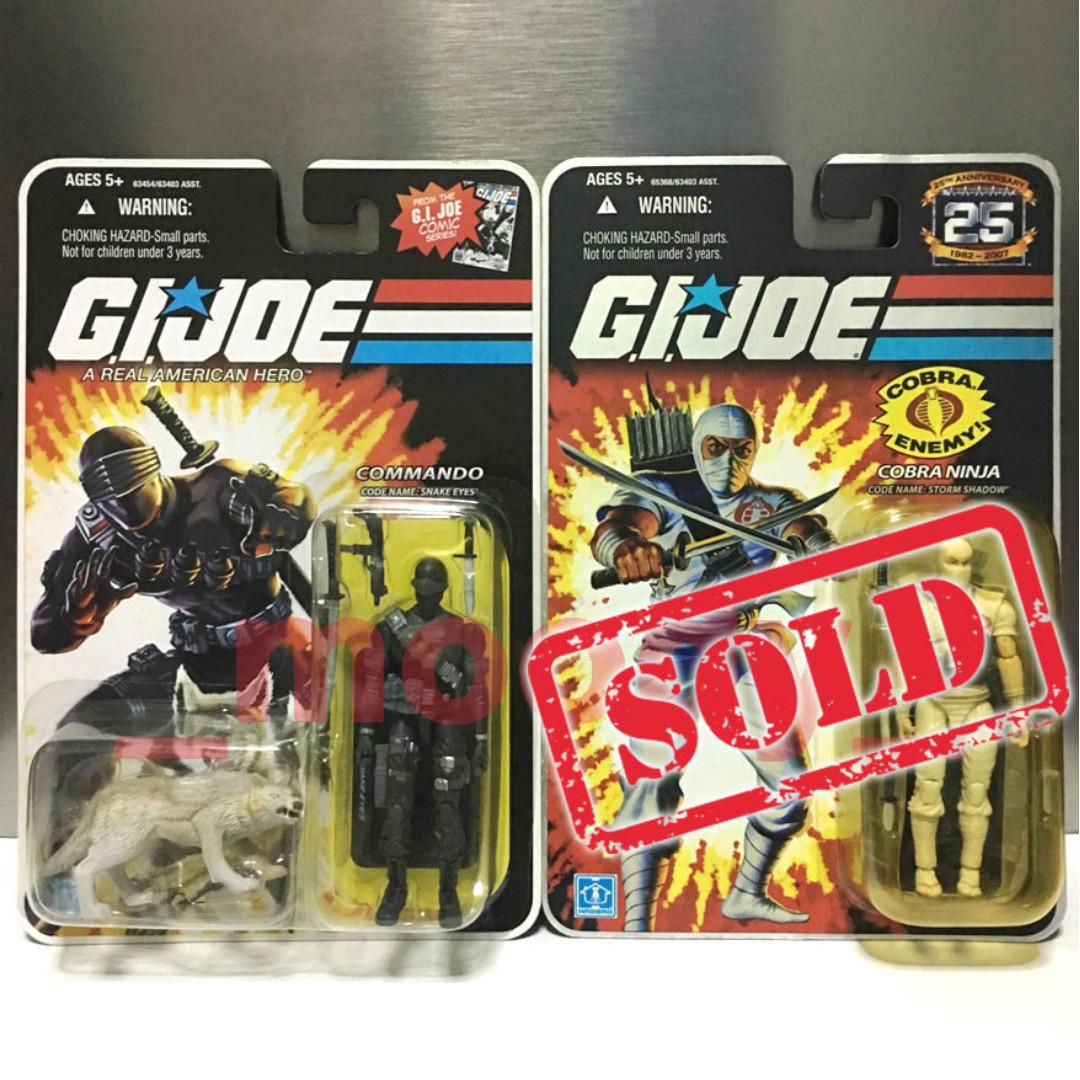 Hasbro 25th Anniversary G.I.Joe Snake Eyes II, Storm Shadow, Hobbies ...