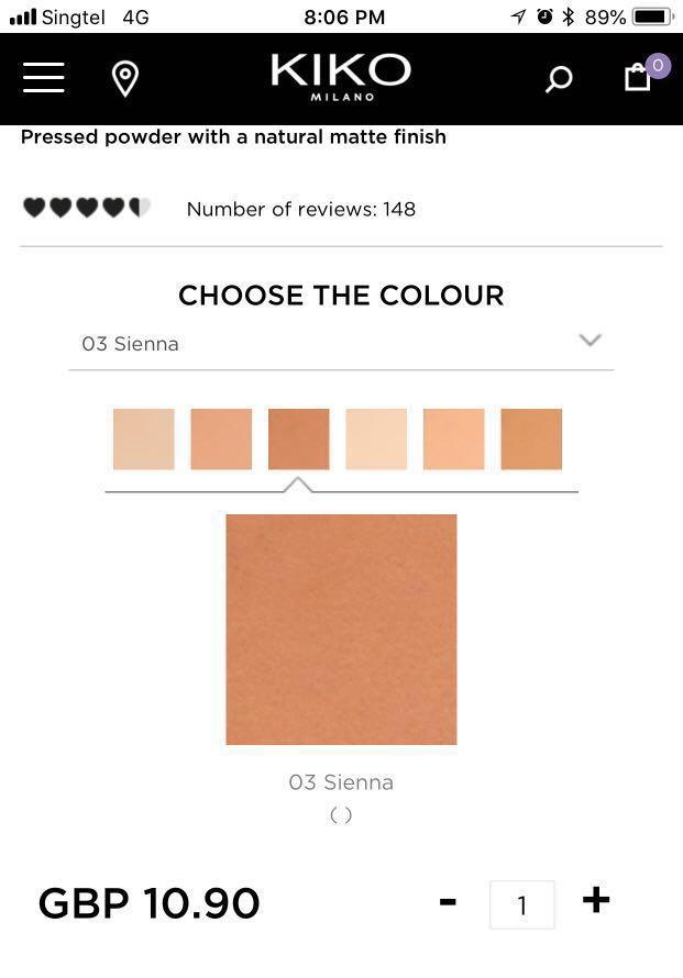 KIKO MATTE FUSION NO.3 SIENNA, Beauty & Personal Care, Face, Makeup on ...