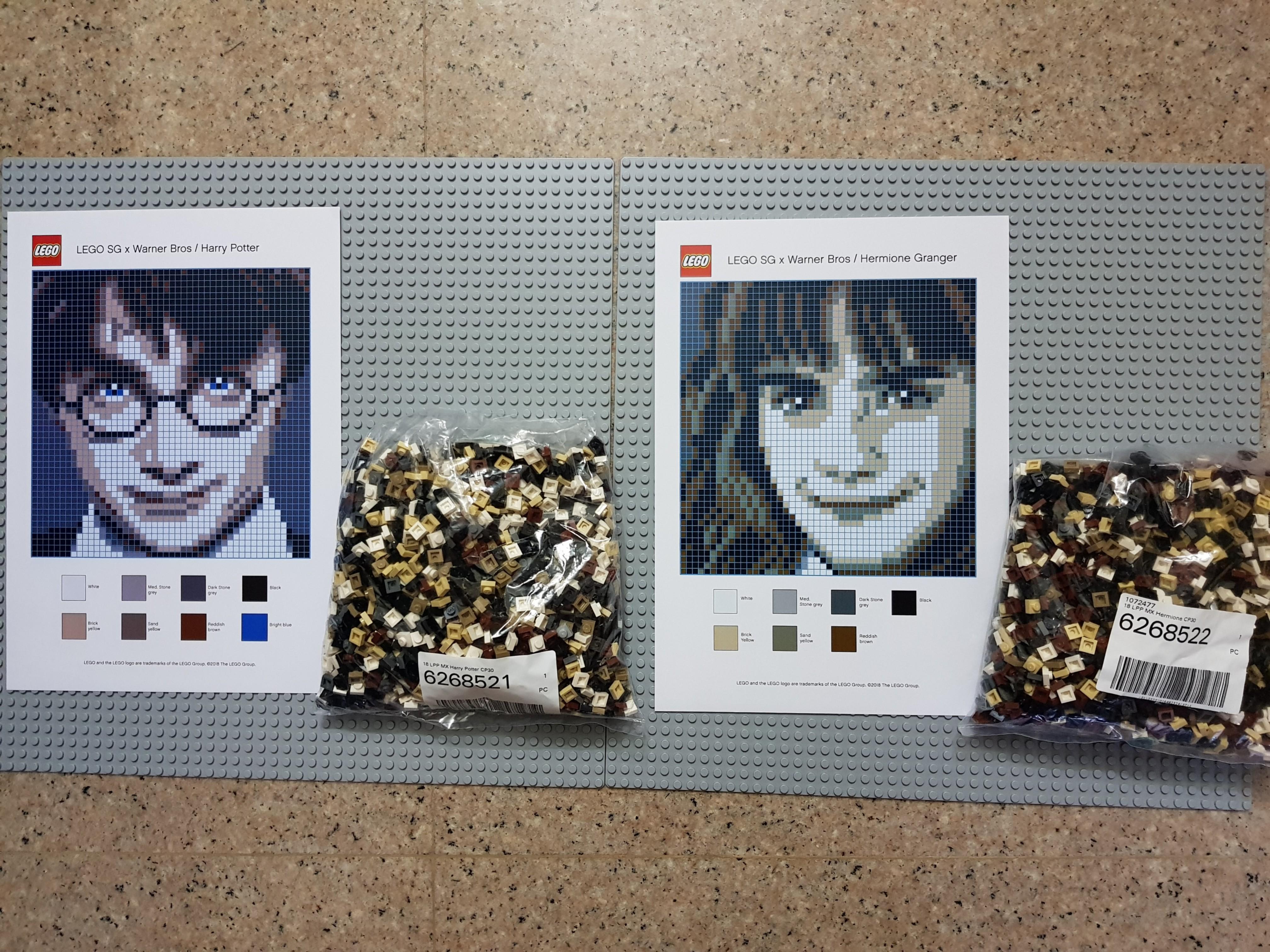 Lego Harry Potter: Harry & Hermione 48x48 Mosaic Mosaics Emma Watson ...