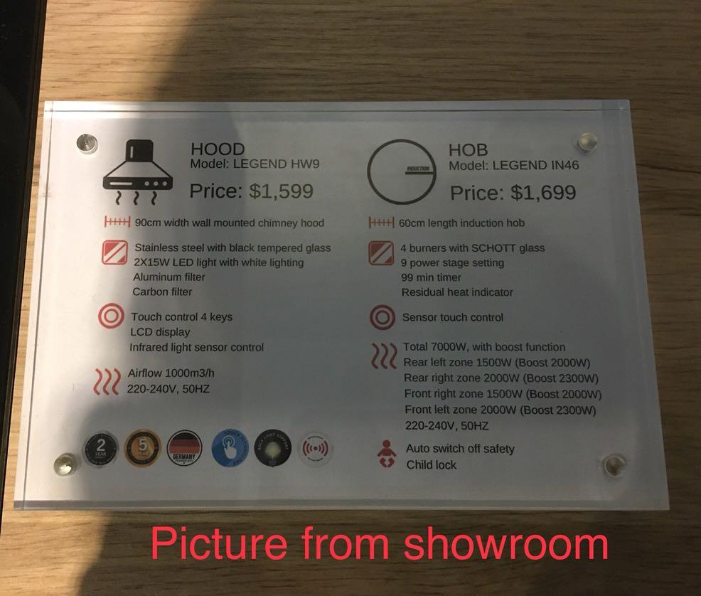 OBRO HOOD AND INDUCTION HOB (BRAND NEW), TV & Home Appliances, Kitchen ...