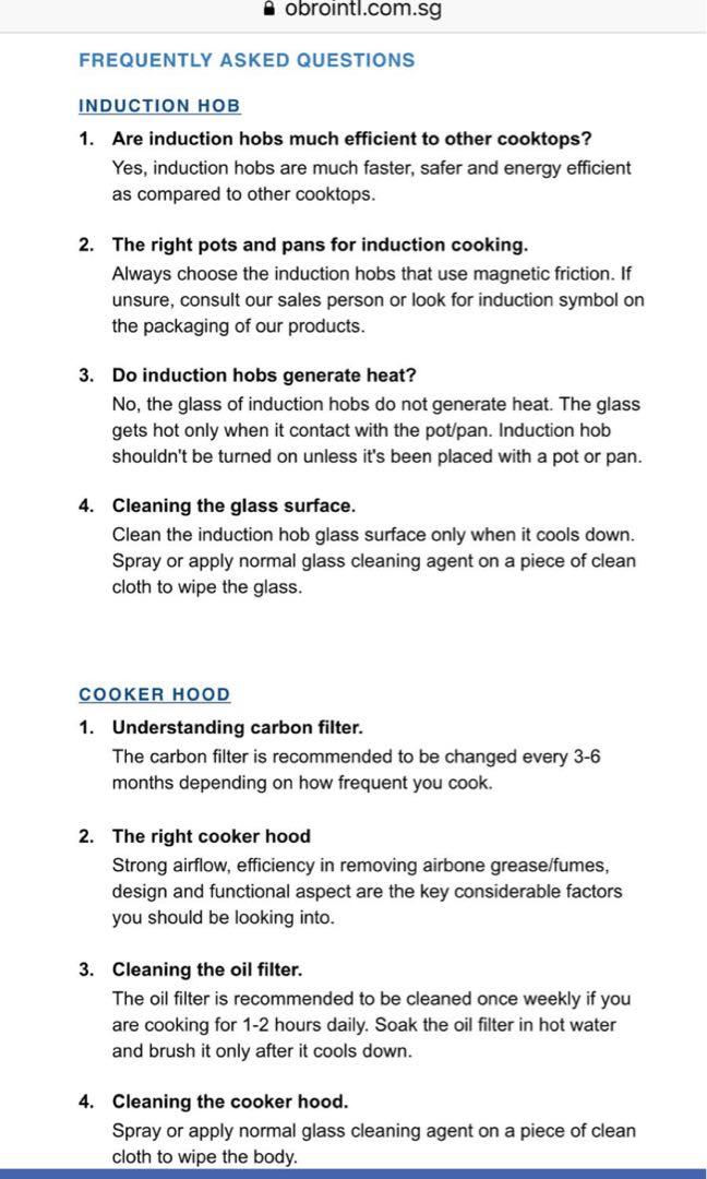 OBRO HOOD AND INDUCTION HOB (BRAND NEW), TV & Home Appliances, Kitchen ...