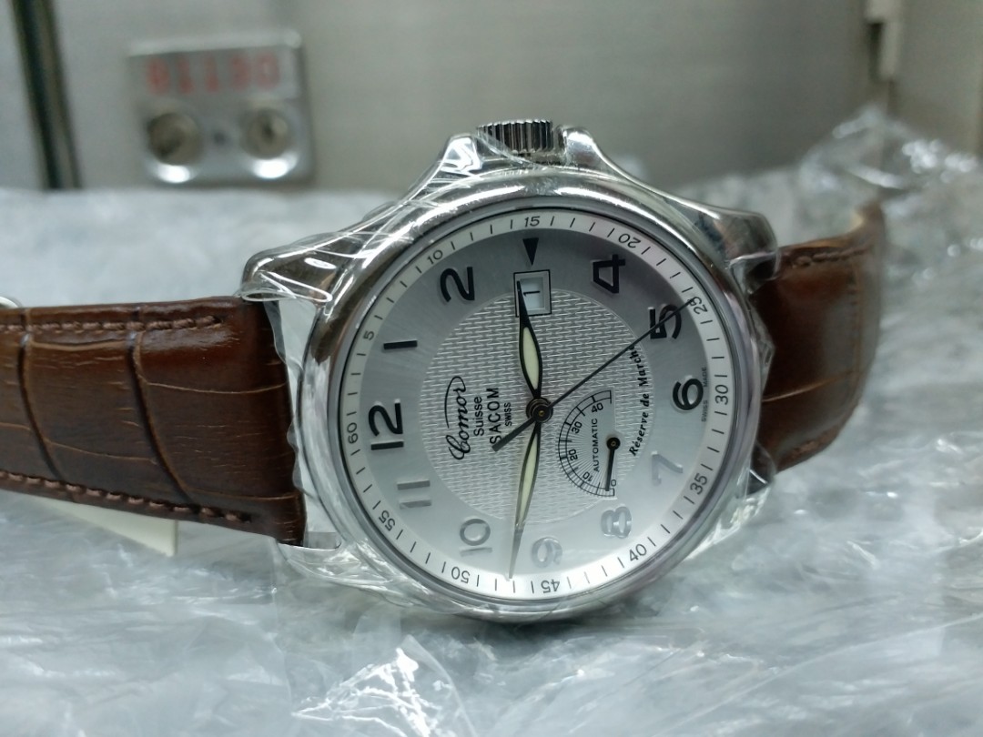 SACOM ~SWISS MADE~ 沙琴錶 ~瑞士制，機械儲鏈手錶(Power Reserve~Reserve de Marche)。全新 ...