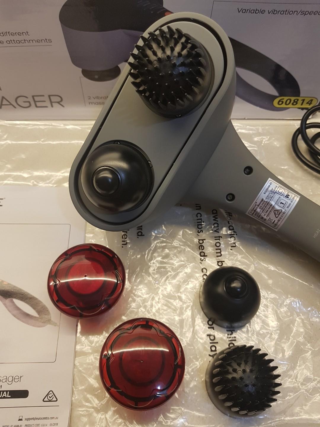 VISAGE Handheld Massager (with 2 individual massage heads & variable ...