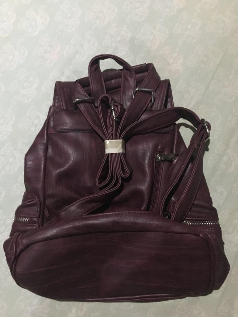 Authentic Korean Leather Backpack, Women's Fashion, Bags & Wallets ...