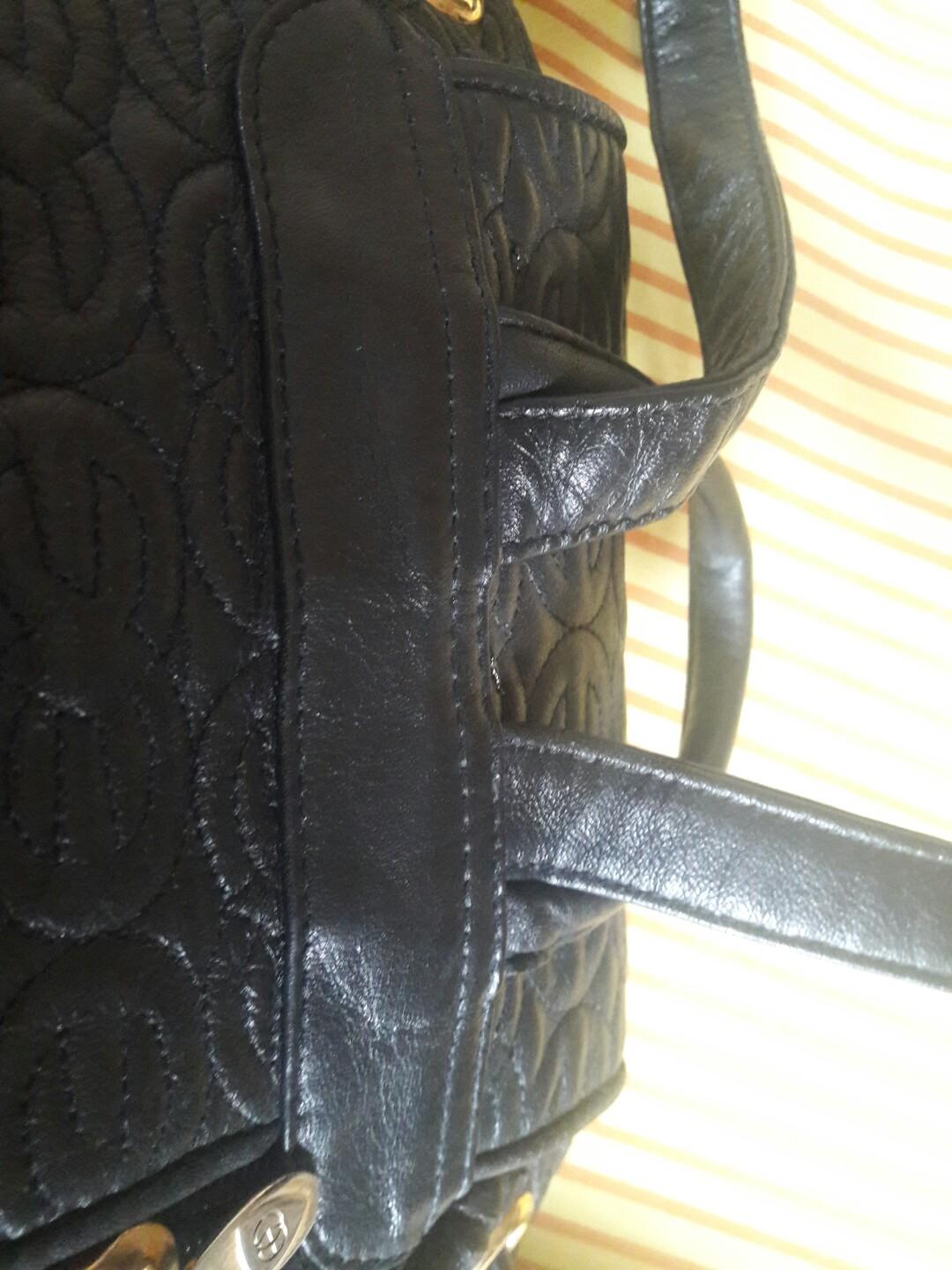 Esquire Collection Genuine Leather Quilted Black Backpack, Women's ...