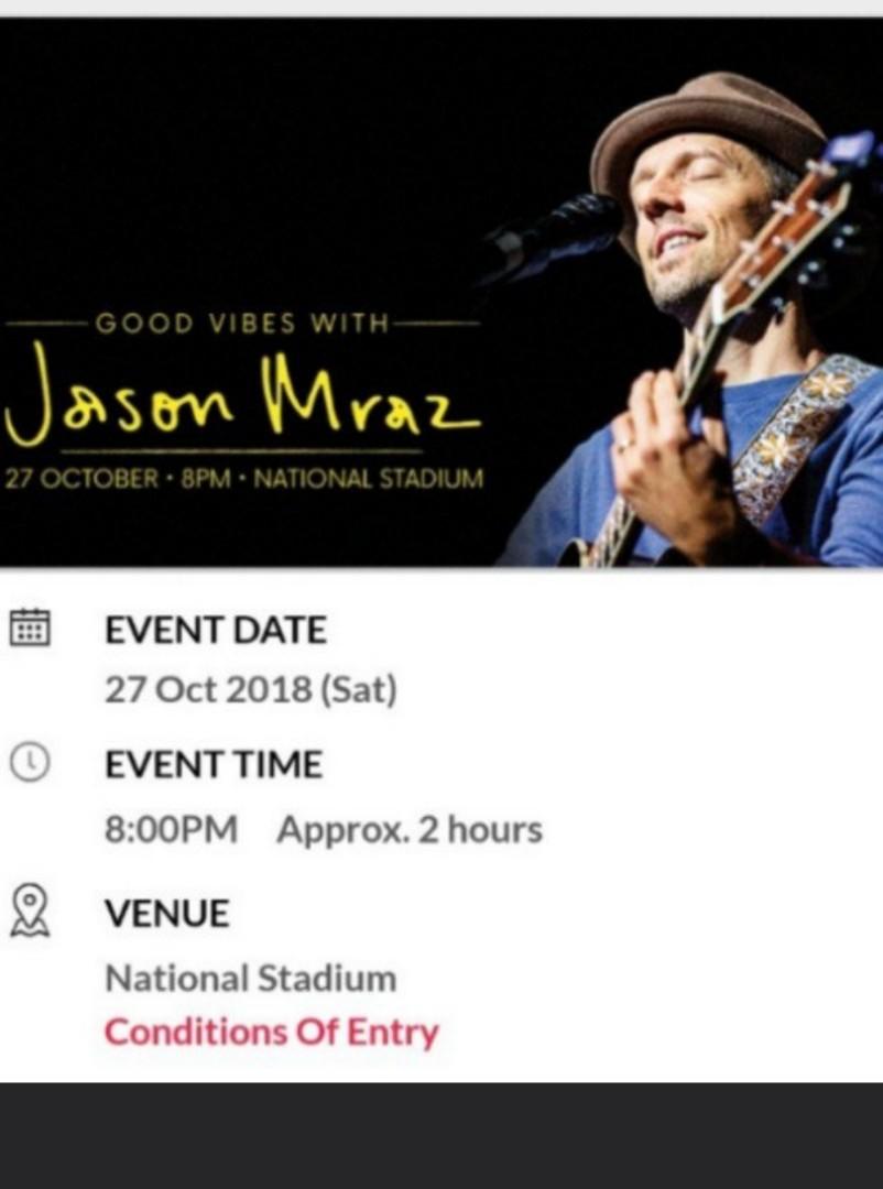 Jason Mraz concert, Hobbies & Toys, Memorabilia & Collectibles, Fan ...