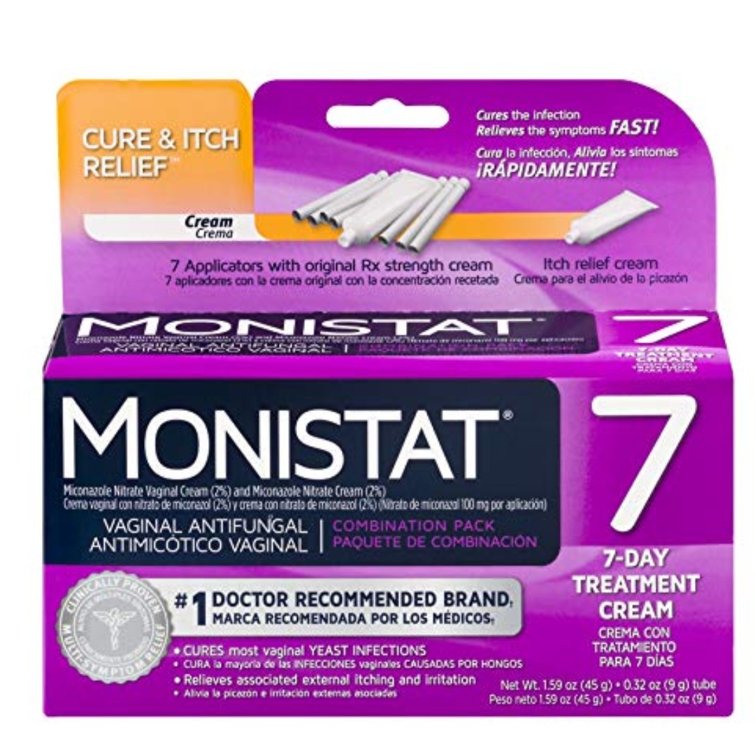 Monistat 7-Day Vaginal Antifungal | Cure & Itch Relief Combination Pack ...