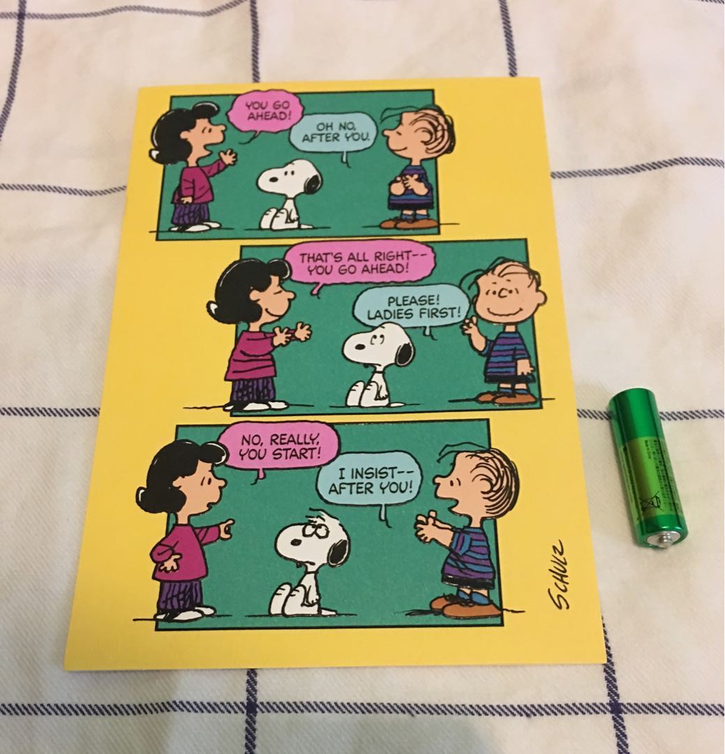 Snoopy Linus Lucy 生日卡birthday card, 興趣及遊戲, 收藏品及紀念品, 明星周邊 - Carousell