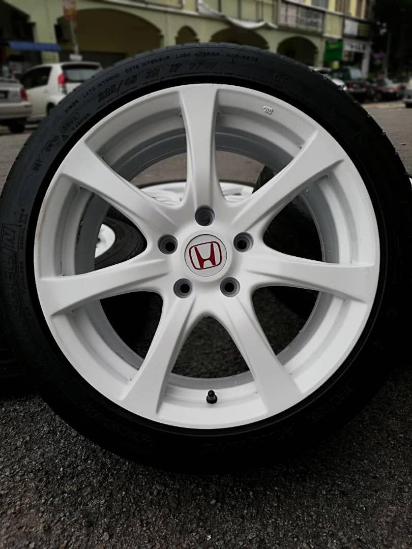 Type r 17 inch sports rim civic fd tyre 70%, Auto Accessories on Carousell