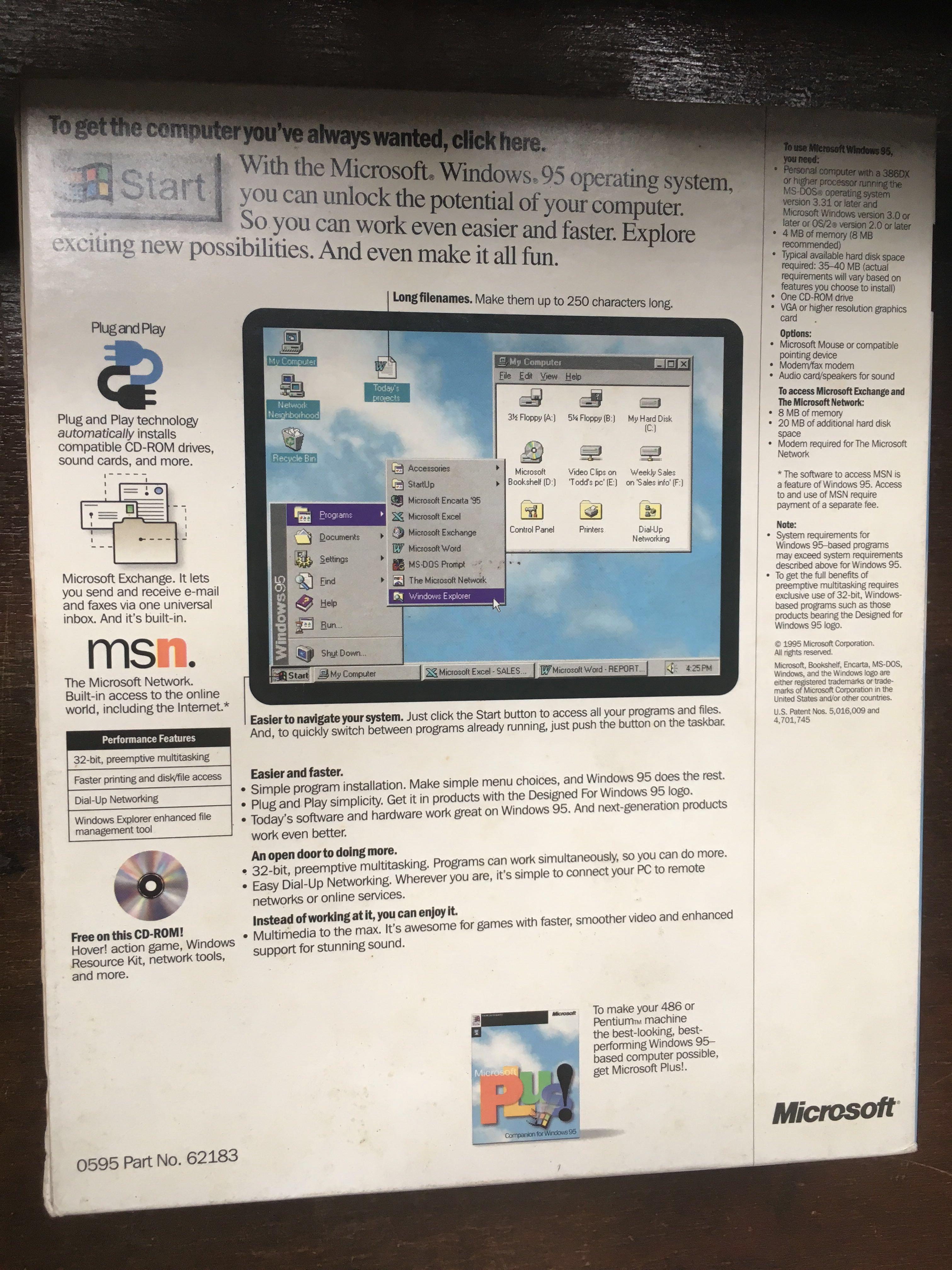 Vintage Windows 95 upgrade cd-rom, TV & Home Appliances, TV ...