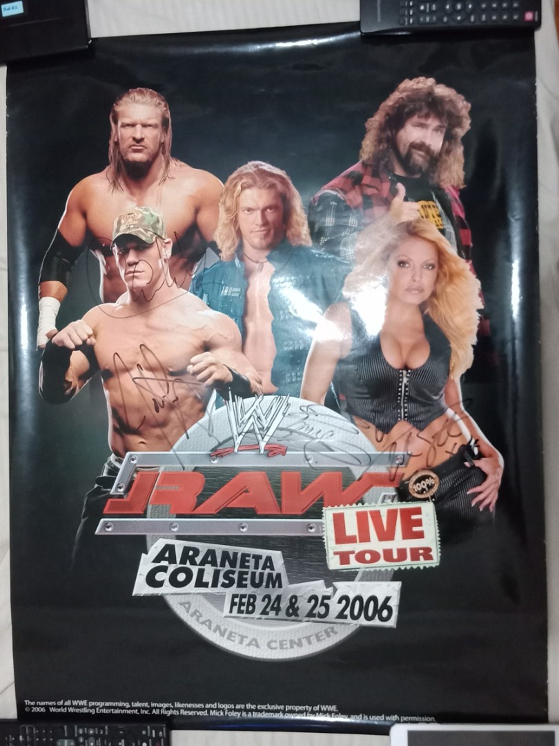 WWE posters with autographs hand signed by Wrestling Superstars ...